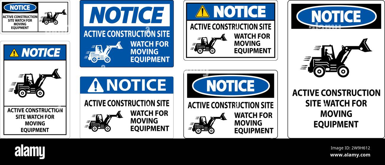Construction Area Sign Notice - Active Construction Site, Watch For ...