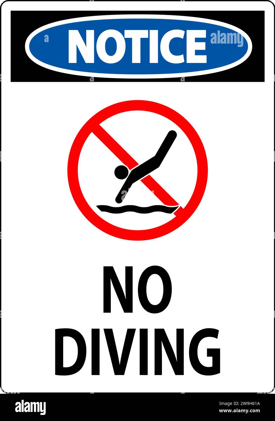 Swimming Pool Sign Notice No Diving Stock Vector Image & Art - Alamy