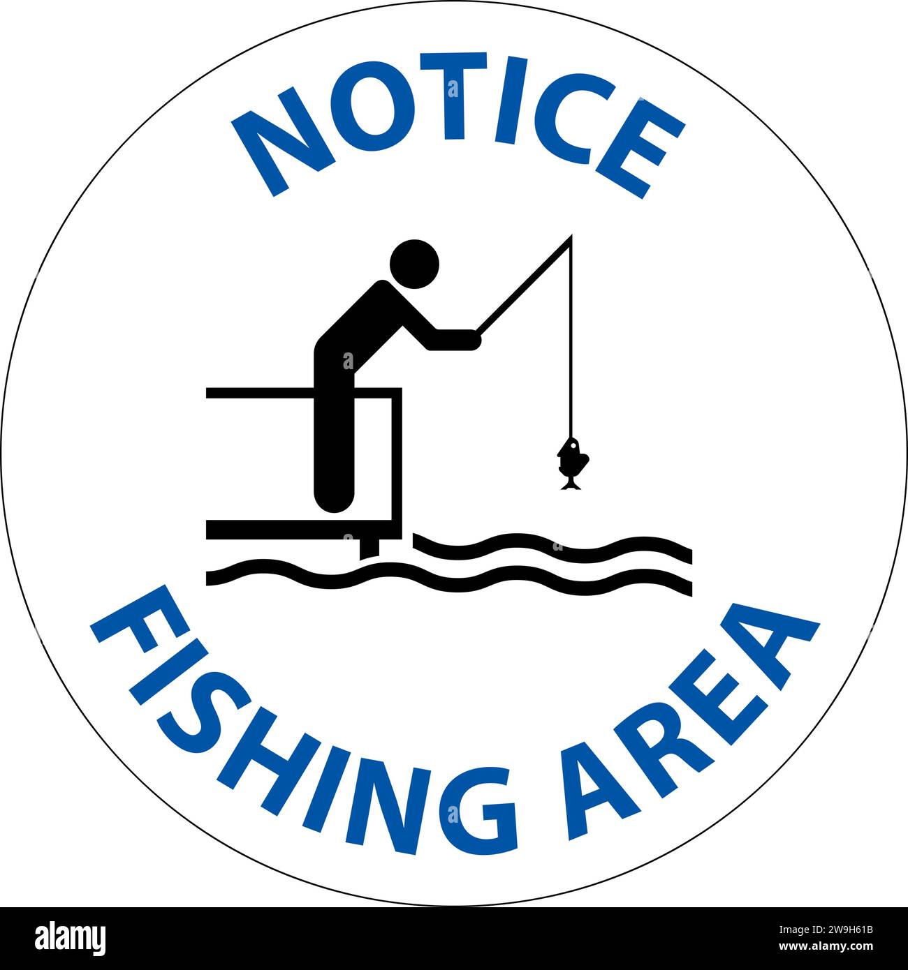Water Safety Sign Notice -Fishing Area Stock Vector Image & Art - Alamy