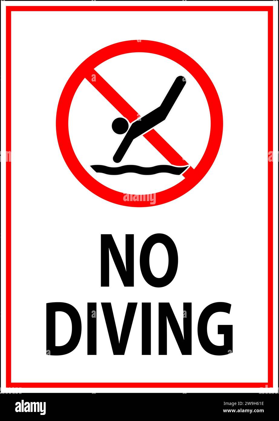 No Diving Sign, No Diving Stock Vector Image & Art - Alamy
