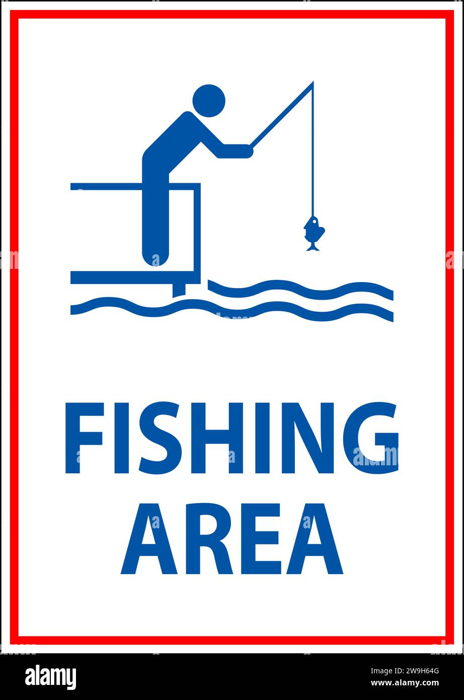 Water Safety Sign Notice -Fishing Area Stock Vector Image & Art - Alamy