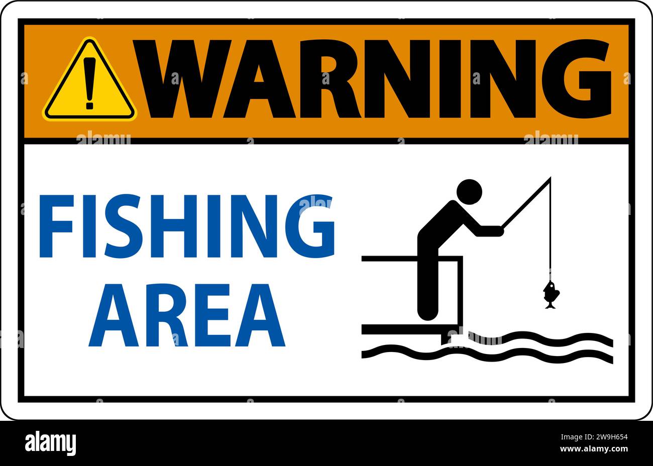 Water Safety Sign Warning -Fishing Area Stock Vector Image & Art - Alamy