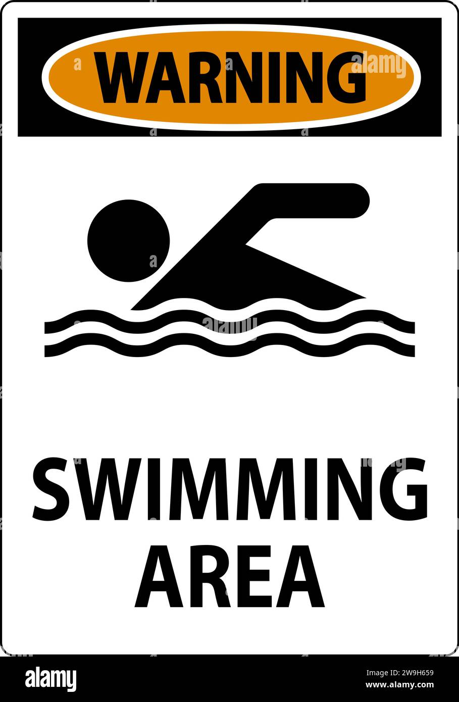 Water Safety Sign Warning - Swimming Area Stock Vector Image & Art - Alamy