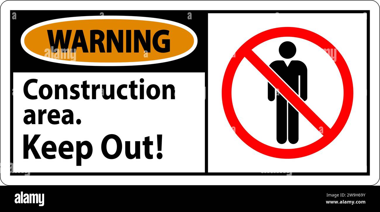 Warning Sign Construction Area - Keep Out Stock Vector Image & Art - Alamy