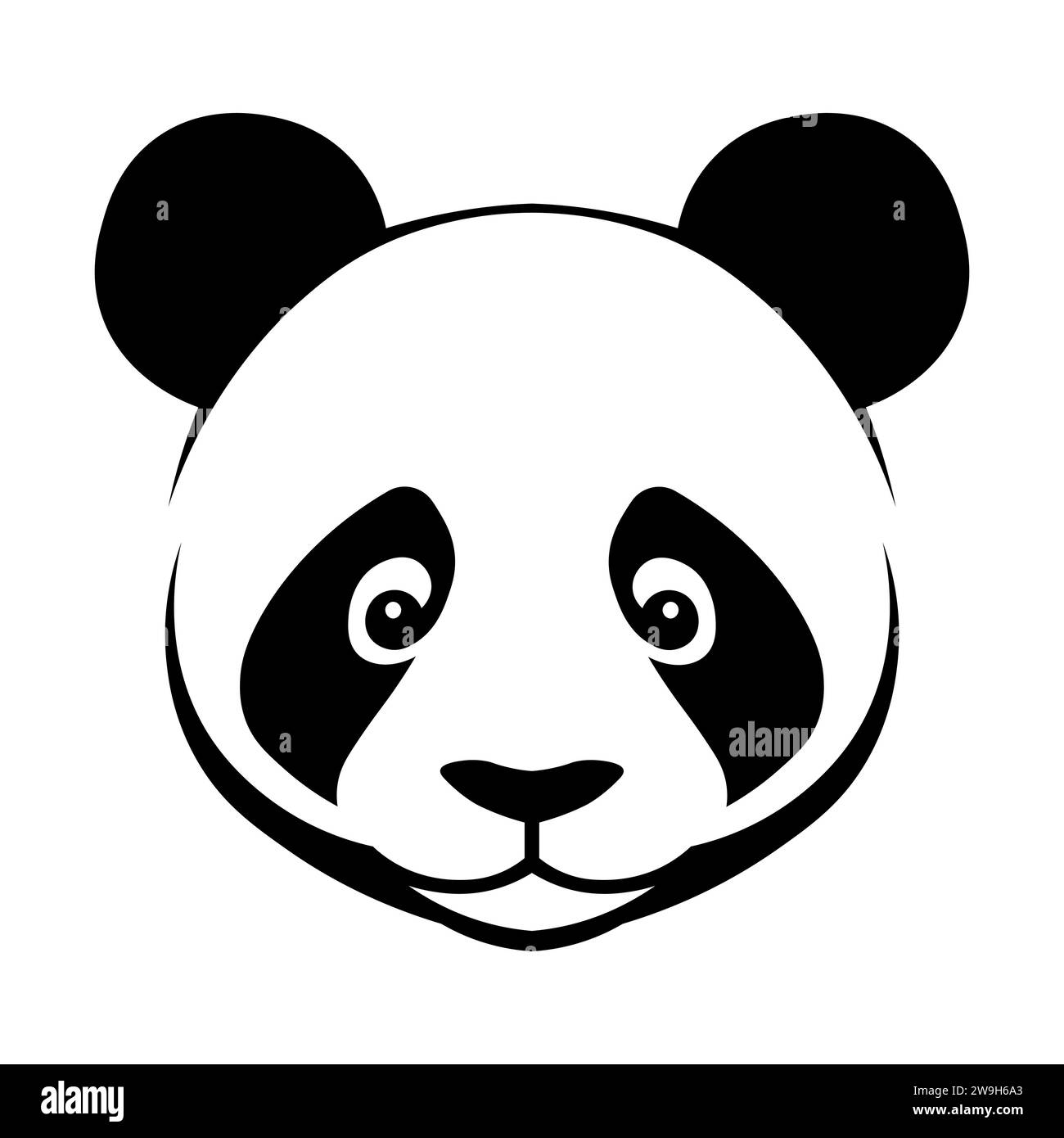 Panda black vector icon on white background Stock Vector Image & Art ...