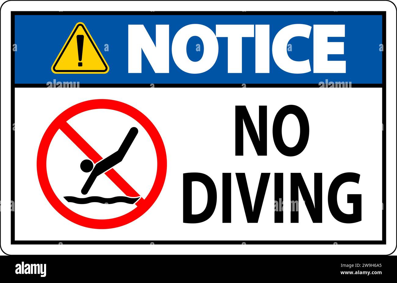 Swimming Pool Sign Notice No Diving Stock Vector Image & Art - Alamy