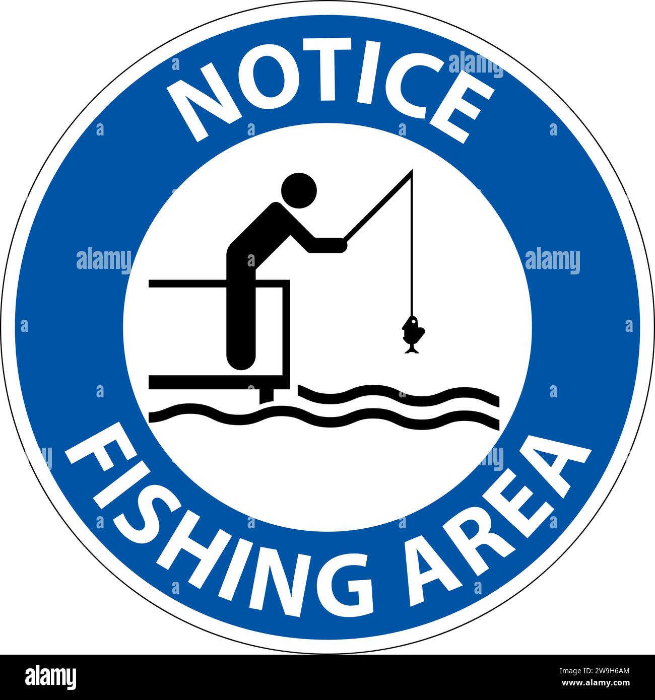 Water Safety Sign Notice -Fishing Area Stock Vector Image & Art - Alamy