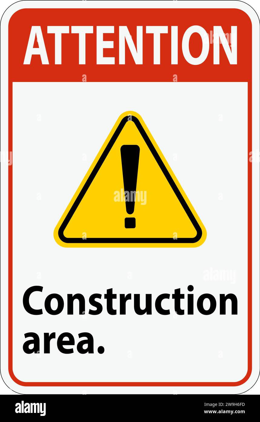 Attention Sign Construction Area Stock Vector Image & Art - Alamy