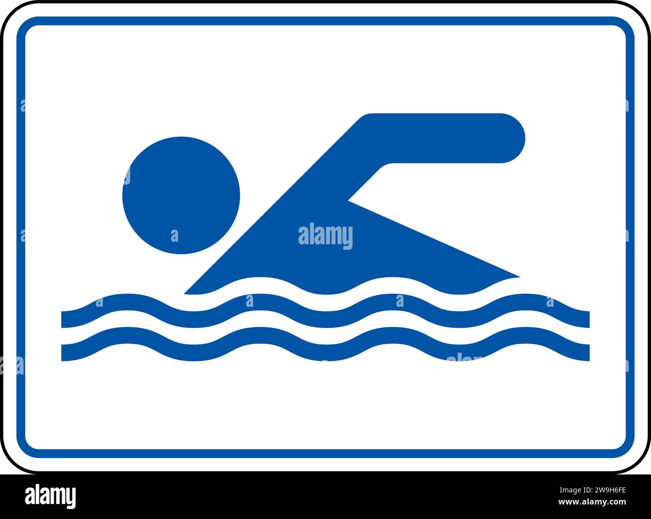 Water Safety Sign Notice -Swimming Area Stock Vector Image & Art - Alamy