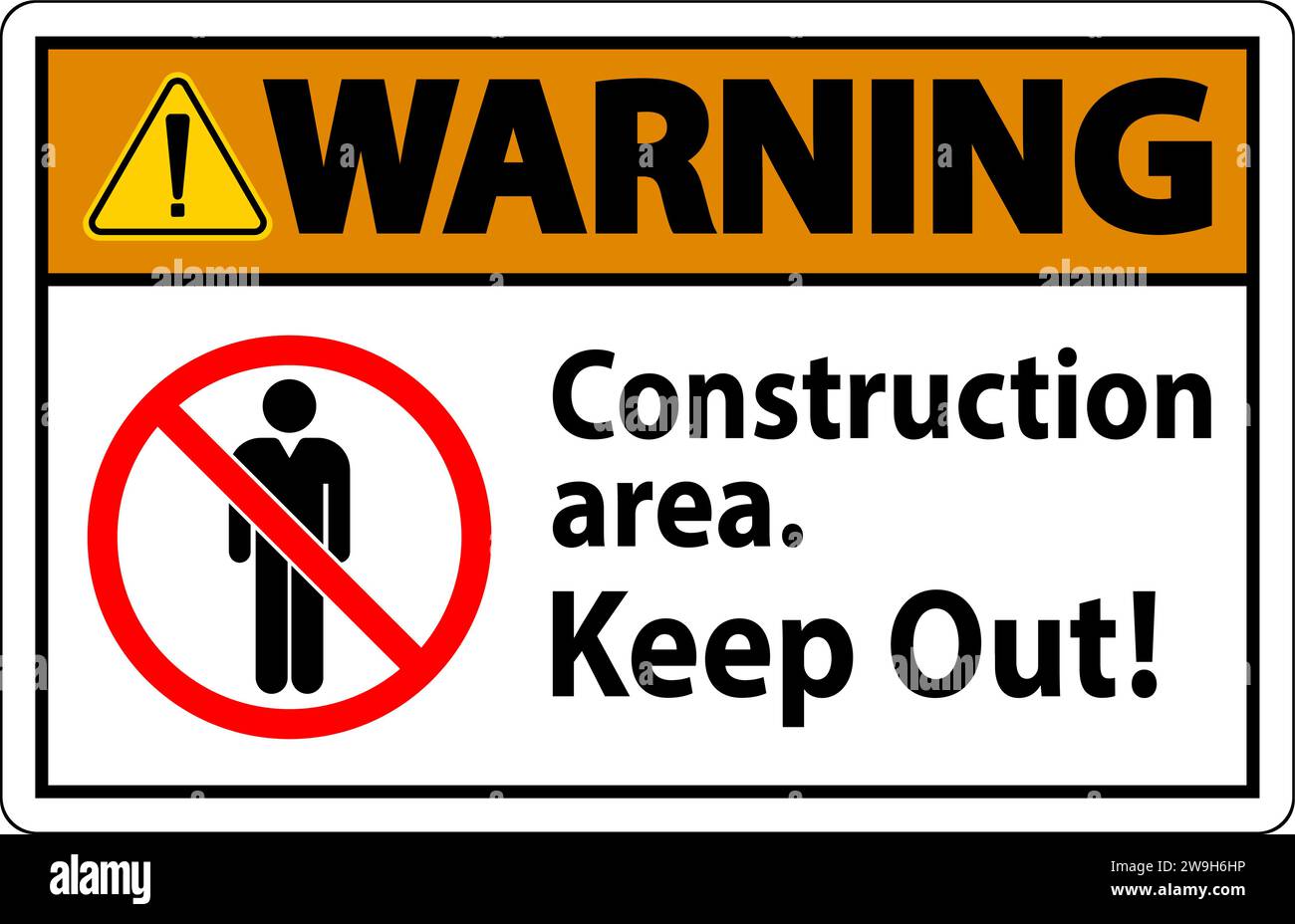 Warning Sign Construction Area - Keep Out Stock Vector Image & Art - Alamy