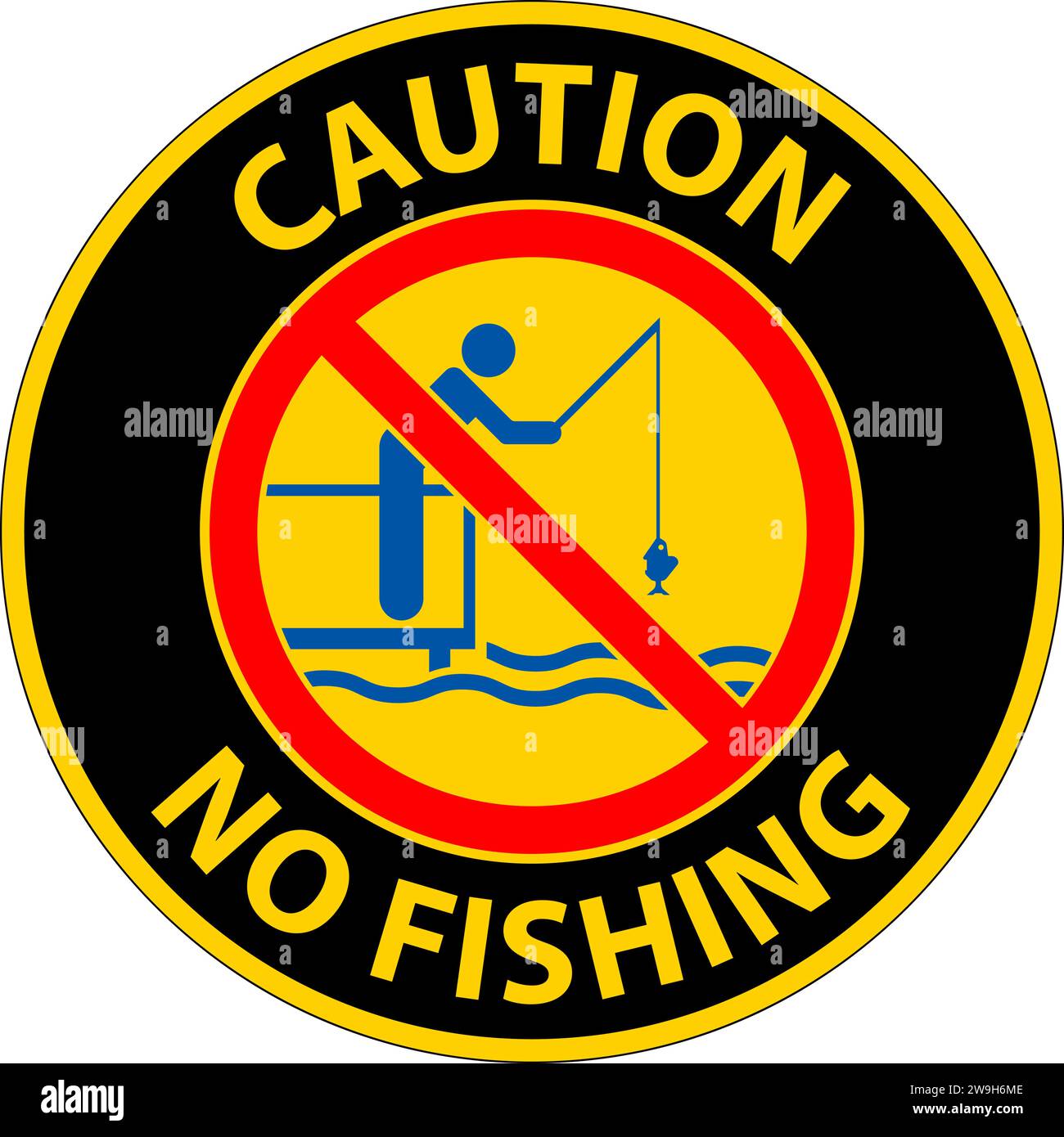 Water Safety Sign Caution, No Fishing Stock Vector Image & Art - Alamy
