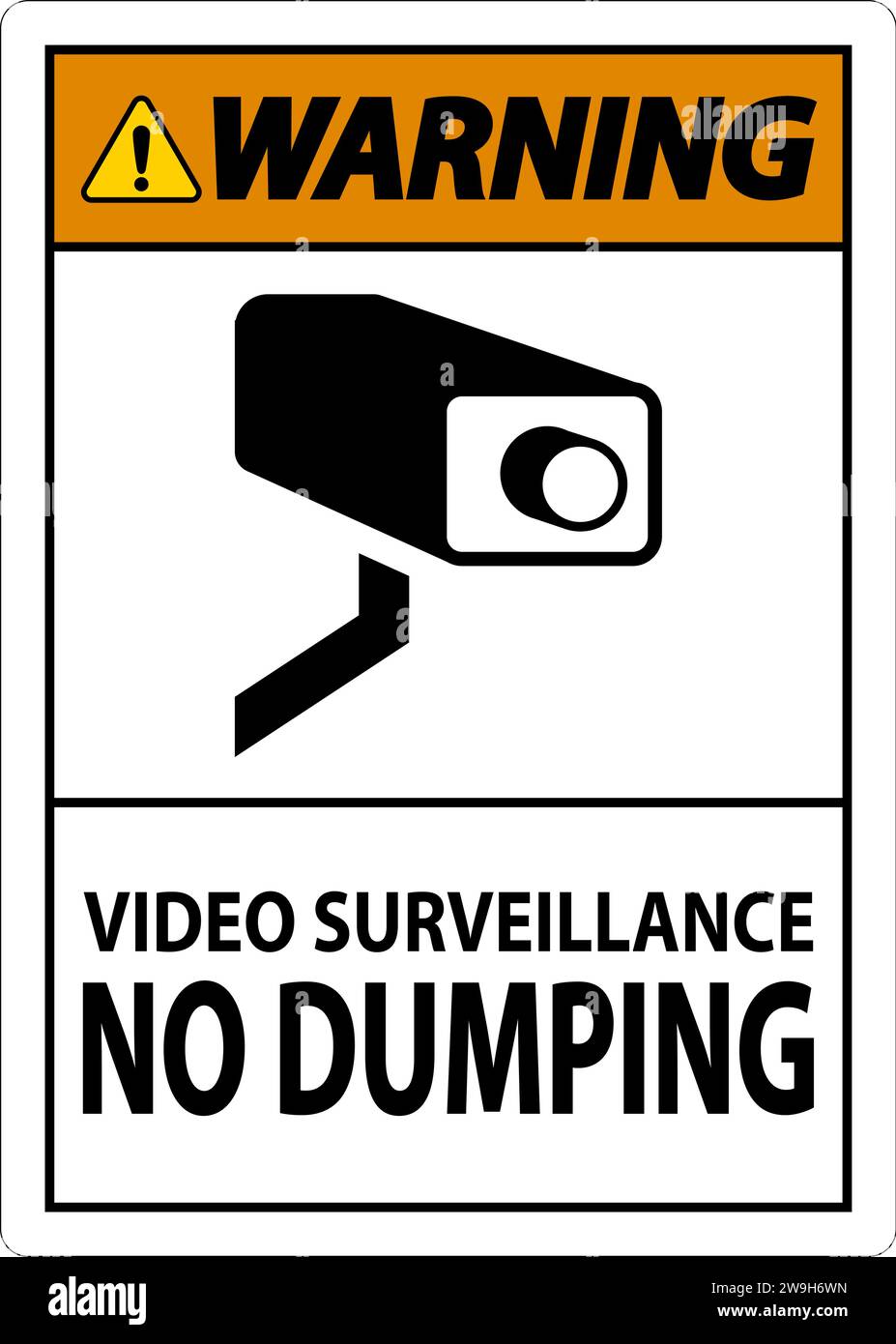 Warning Sign Video Surveillance, No Dumping Stock Vector Image & Art ...