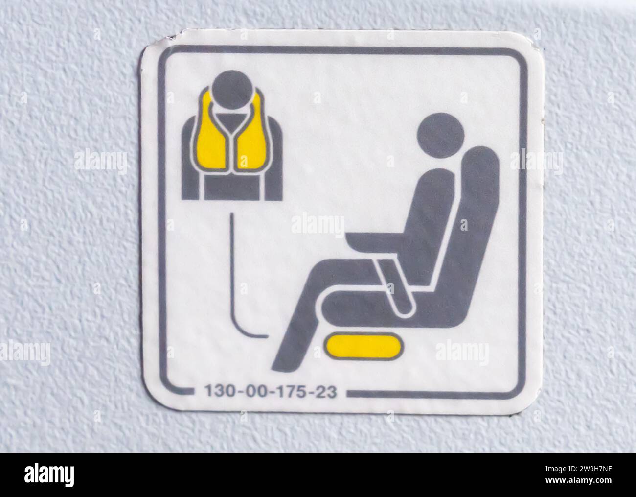 Airplane seat graphics showing yellow vest placement in an aircraft ...