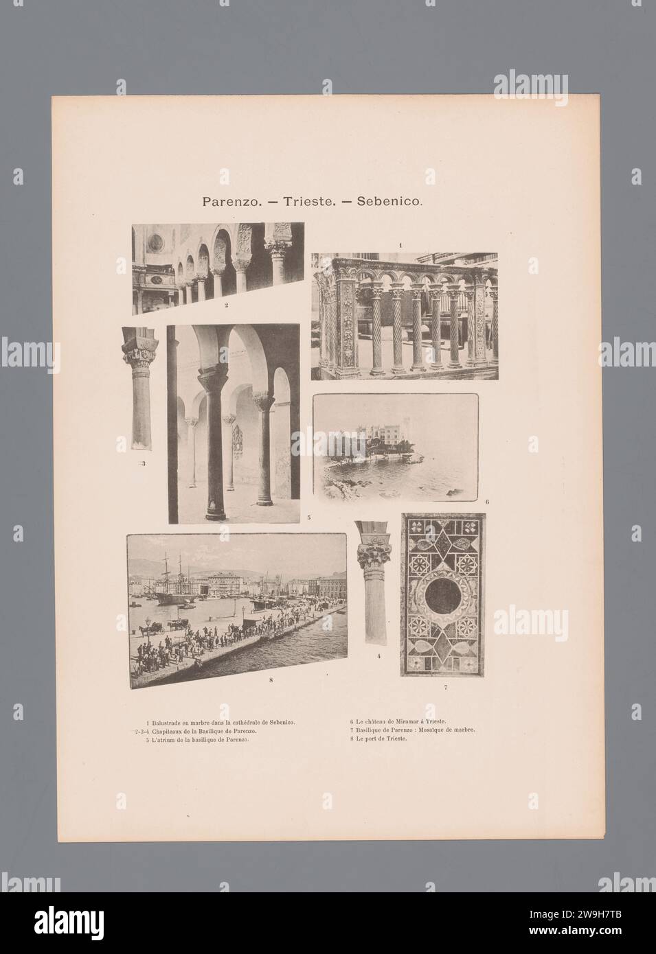 Two faces on Trieste and six images of details of buildings in Šibenik ...