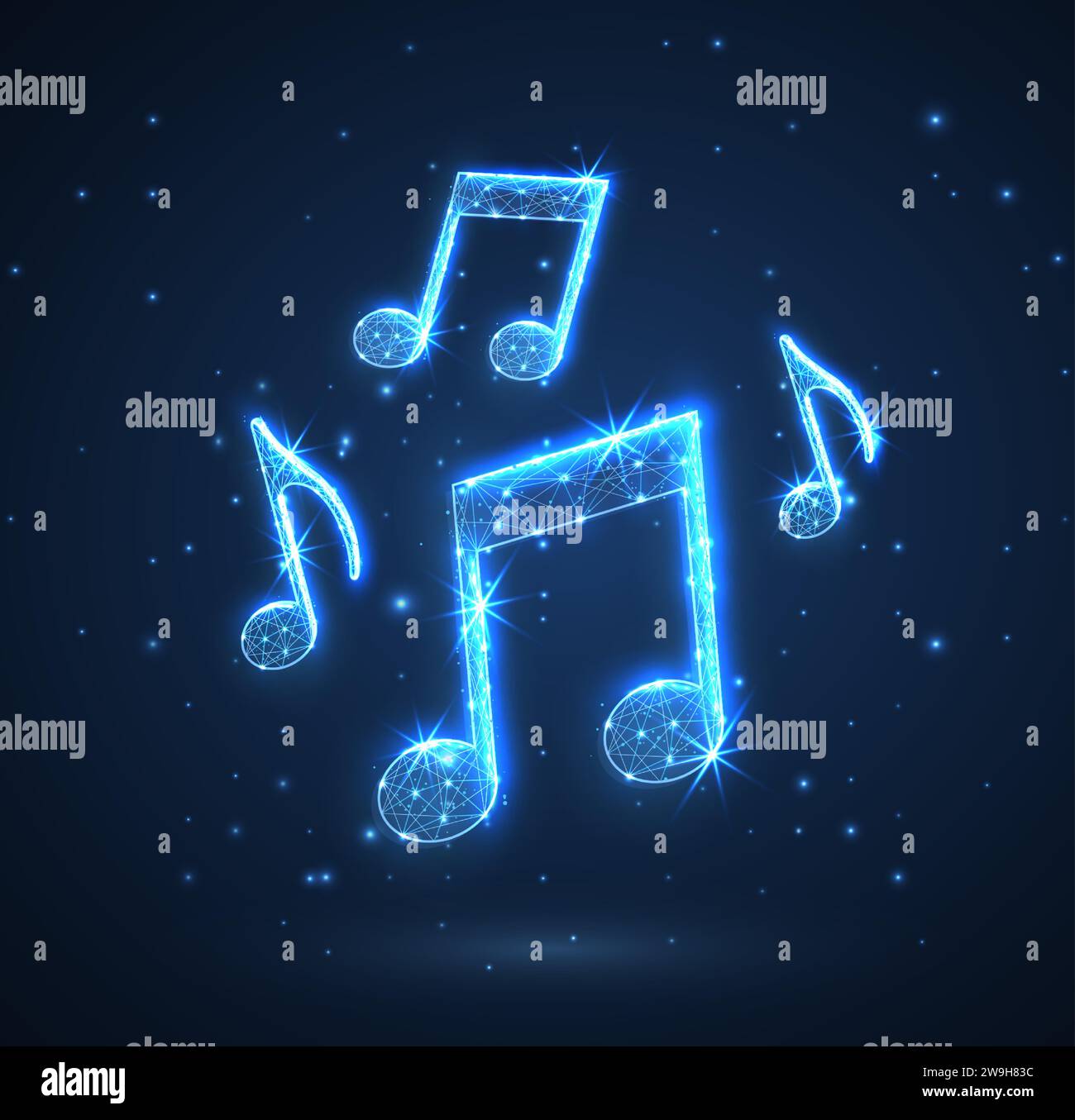 A digital vector notes icon on blue representing music Stock Vector ...