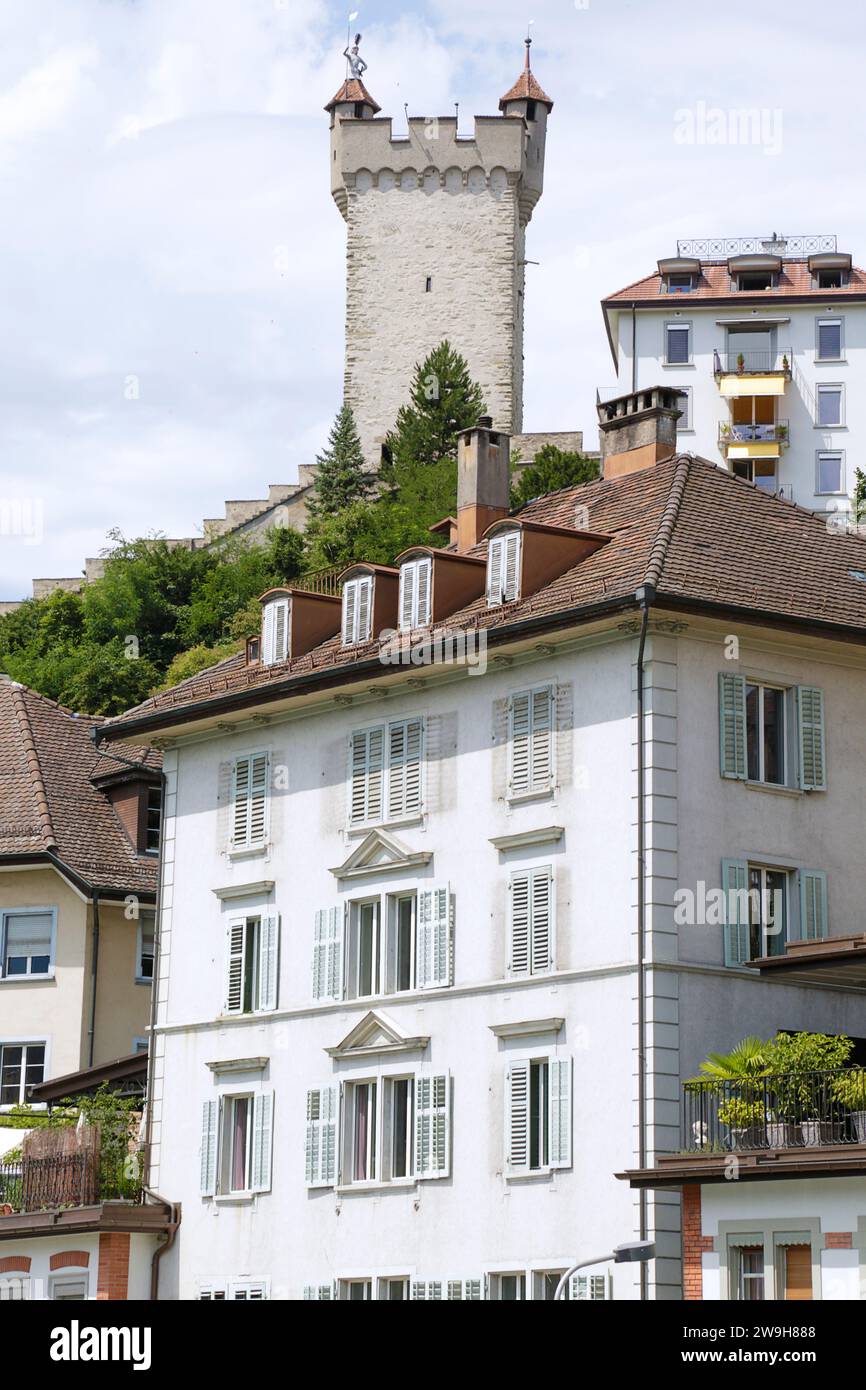 The Männliturm Tower forming part of the Musegg Wall in Lucerne ...