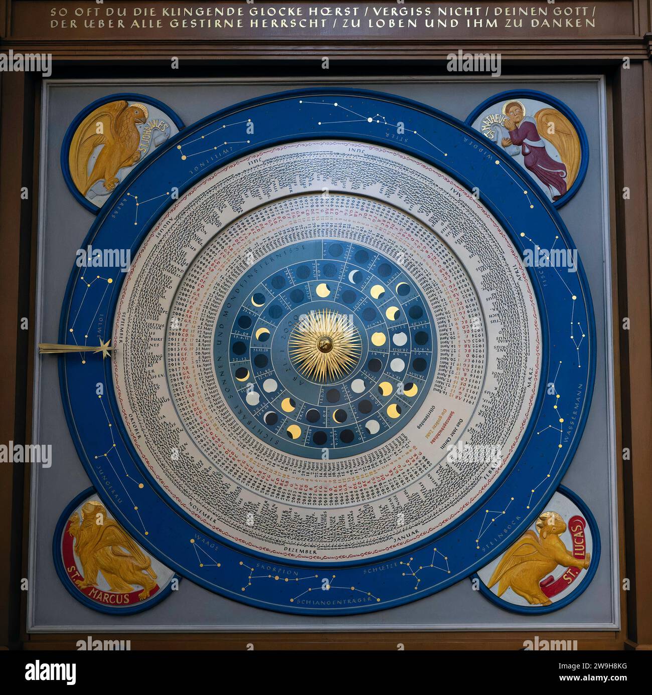 Astrological calendar at st mariekirchen, lubeck, germany Stock Photo ...