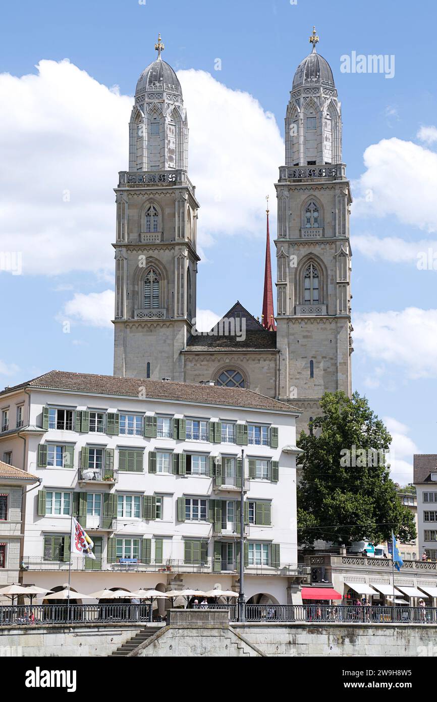Zurich, Switzerland. View of the historic city center with famous ...