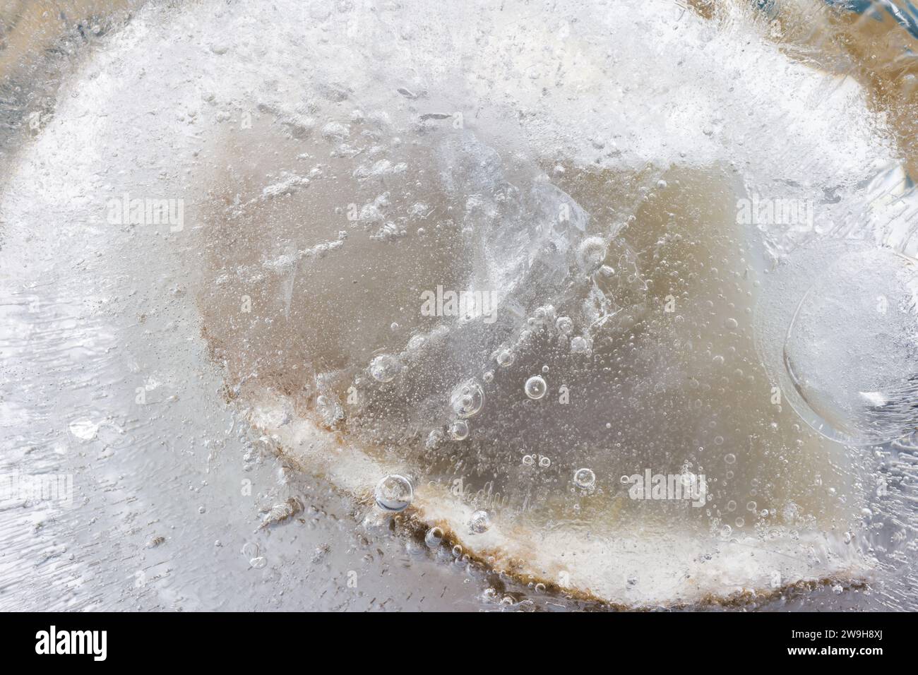 frozen water ice air bubbles in ice colors abstraction beautiful ...
