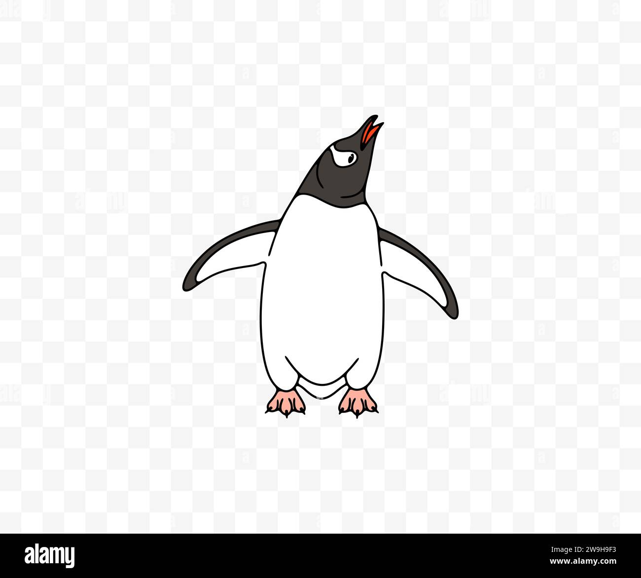Subantarctic penguin or gentoo penguins, graphic design. Animal, bird ...