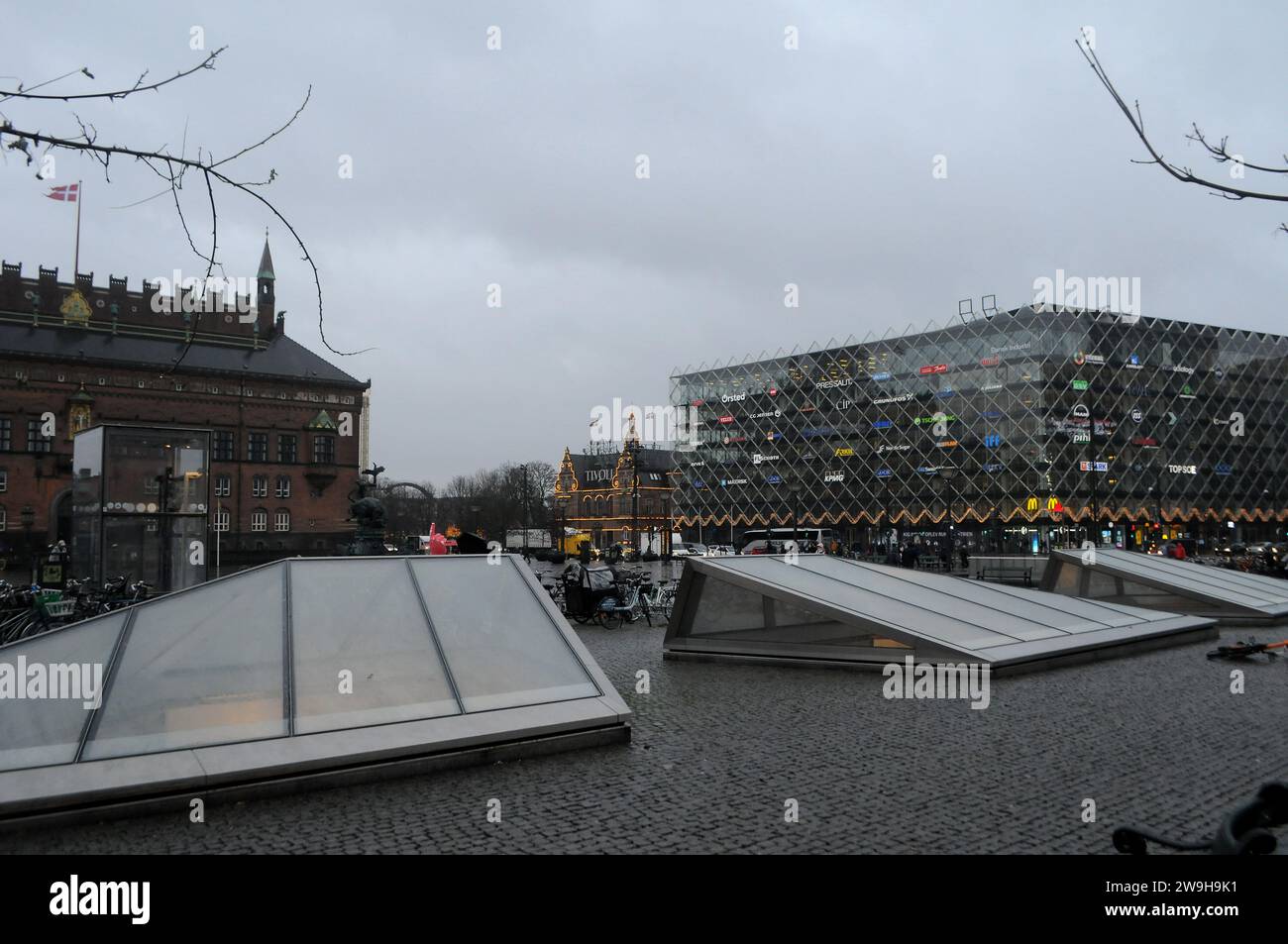 Copenhagen, Denmark /28 December 2023/.Weather rain fall in danish ...