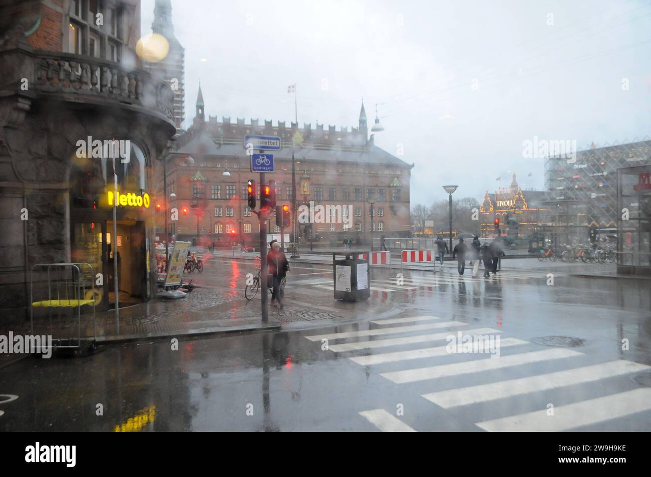 Copenhagen, Denmark /28 December 2023/.Weather rain fall in danish ...