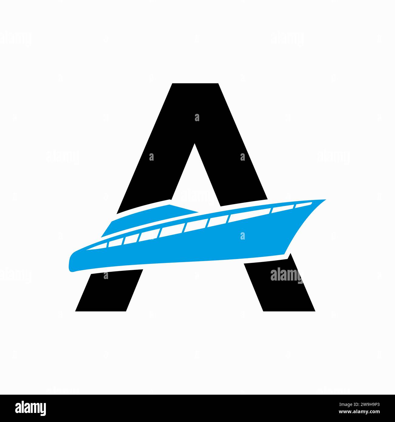 Boat Logo With A Letter. Ship Icon, Yacht Logo Symbol Stock Vector ...