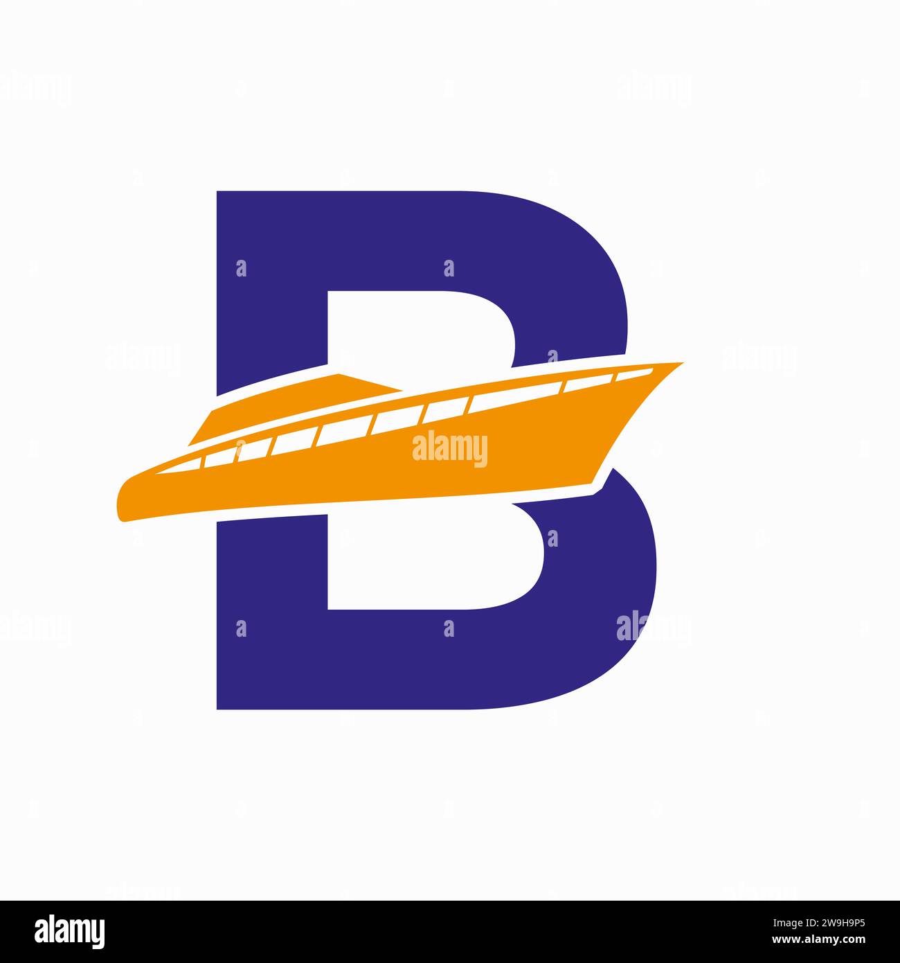 Boat Logo With B Letter. Ship Icon, Yacht Logo Symbol Stock Vector ...