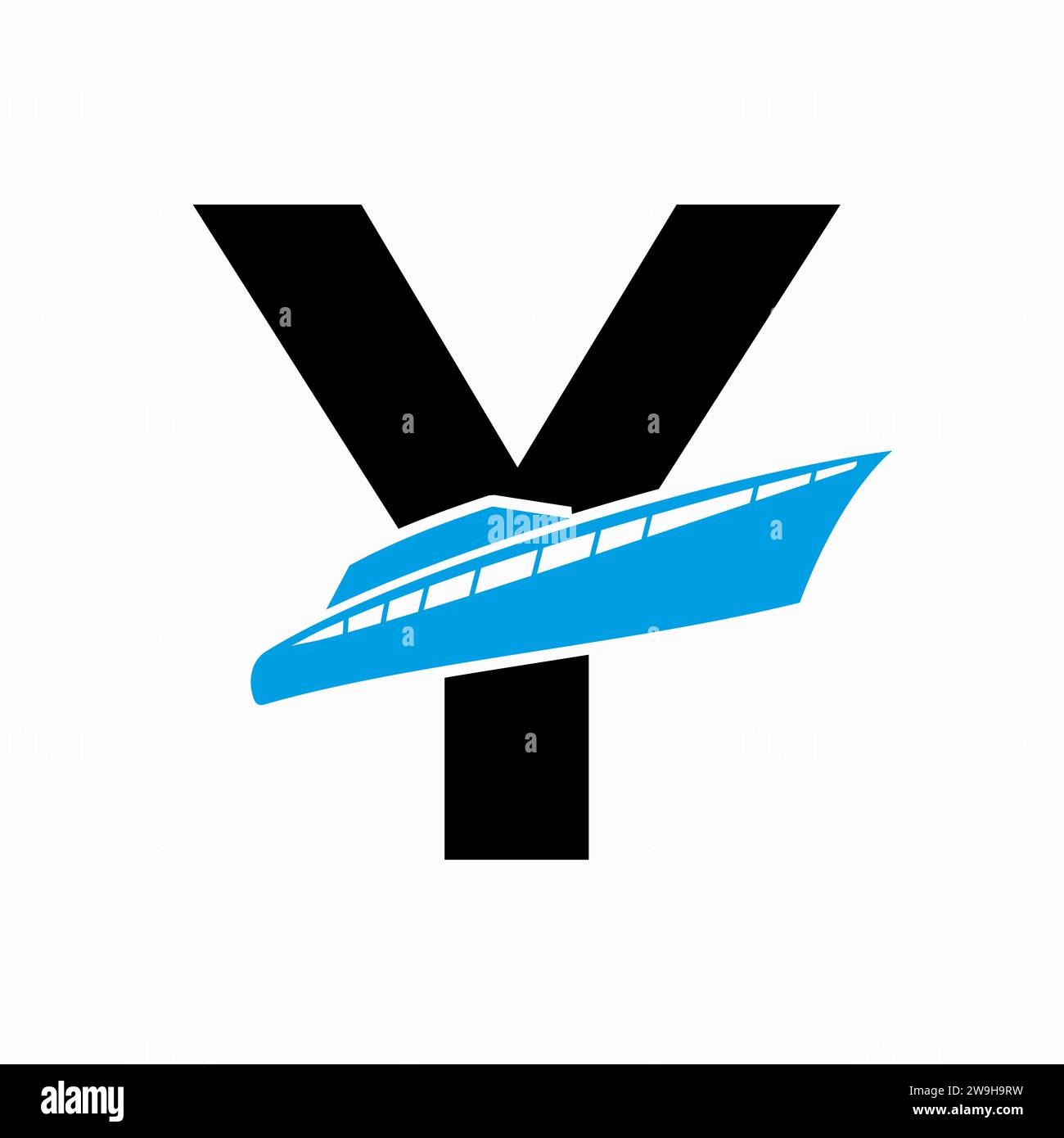 Boat Logo With Y Letter. Ship Icon, Yacht Logo Symbol Stock Vector ...