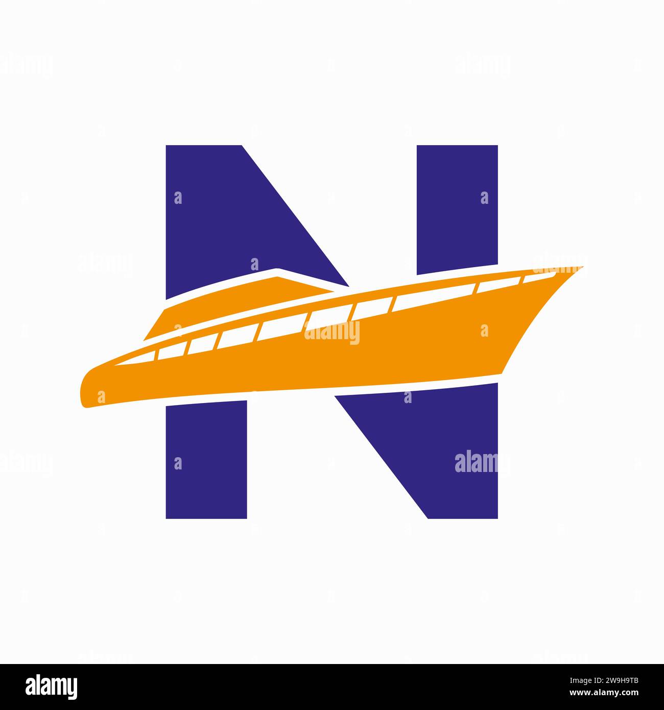 Boat Logo With N Letter. Ship Icon, Yacht Logo Symbol Stock Vector ...