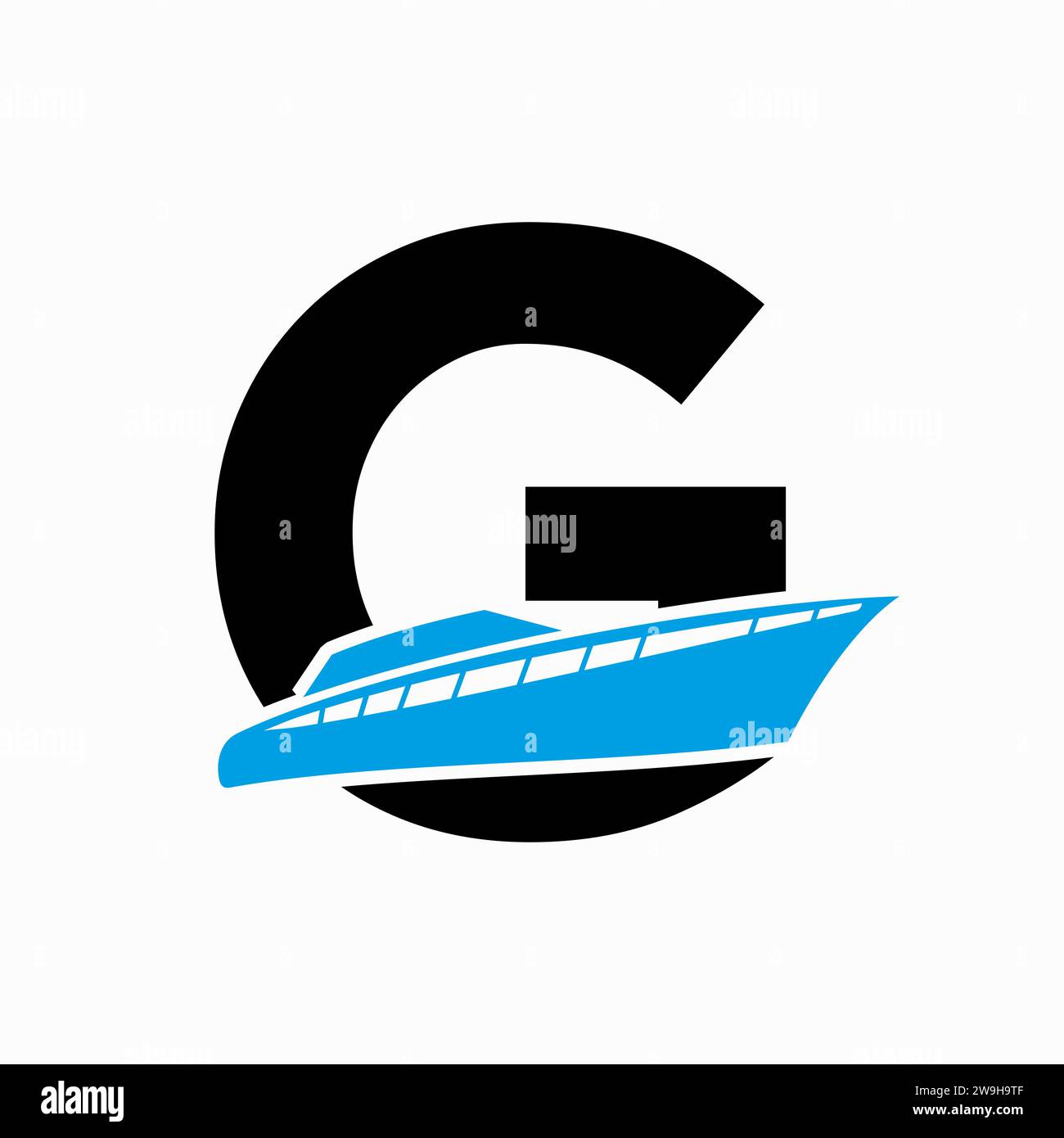 Boat Logo With G Letter. Ship Icon, Yacht Logo Symbol Stock Vector ...