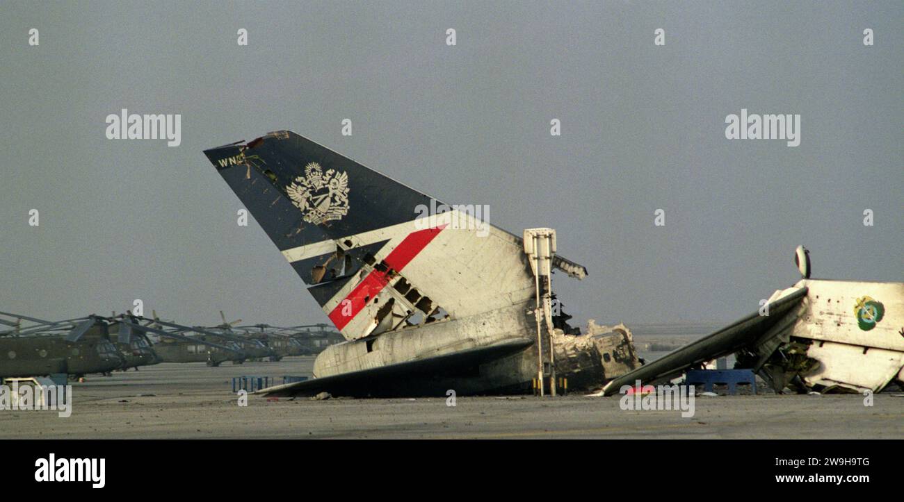 First Gulf War: 6th March 1991 Wreckage of British Airways Flight 149 ...
