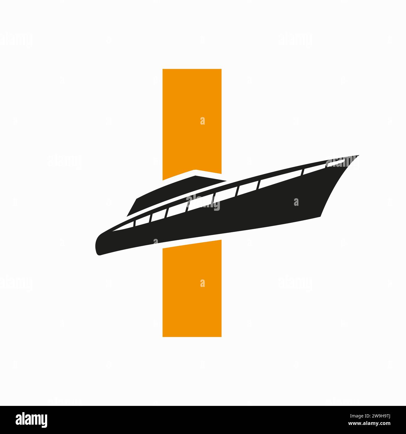 Boat Logo With I Letter. Ship Icon, Yacht Logo Symbol Stock Vector ...