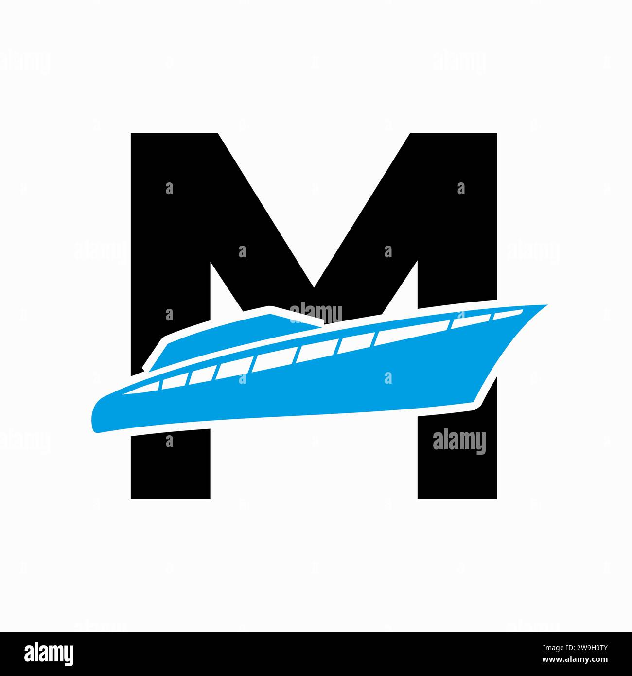 Boat Logo With M Letter. Ship Icon, Yacht Logo Symbol Stock Vector ...