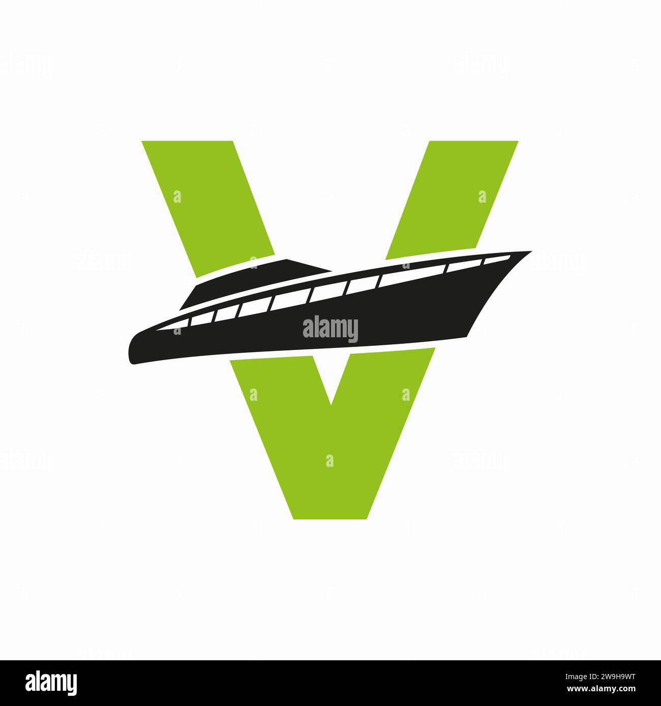 Boat Logo With V Letter. Ship Icon, Yacht Logo Symbol Stock Vector ...
