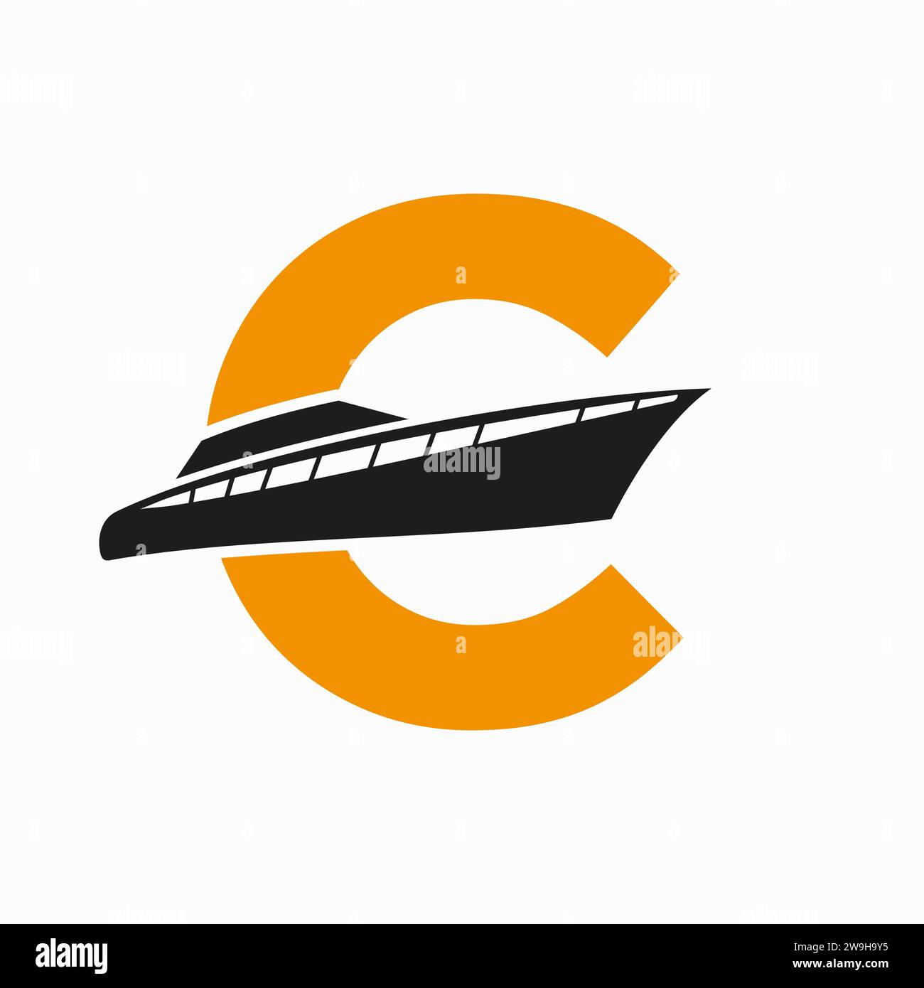 Boat Logo With C Letter. Ship Icon, Yacht Logo Symbol Stock Vector ...