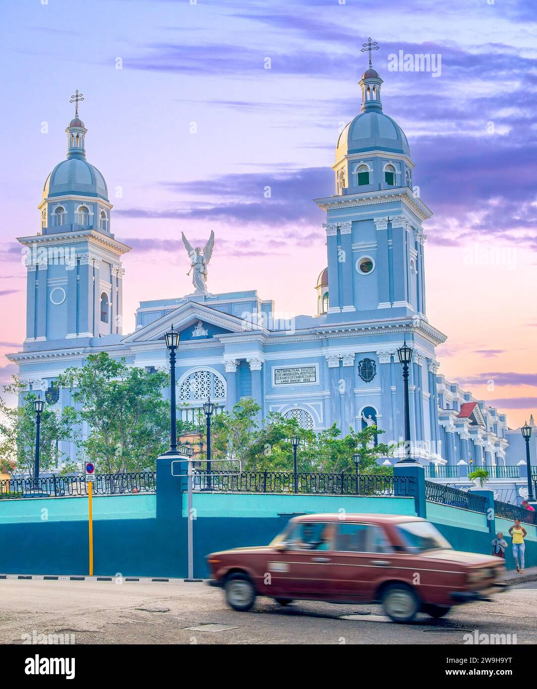 Exterior architecture of Our Lady of Assumption Cathedral, Santiago de ...