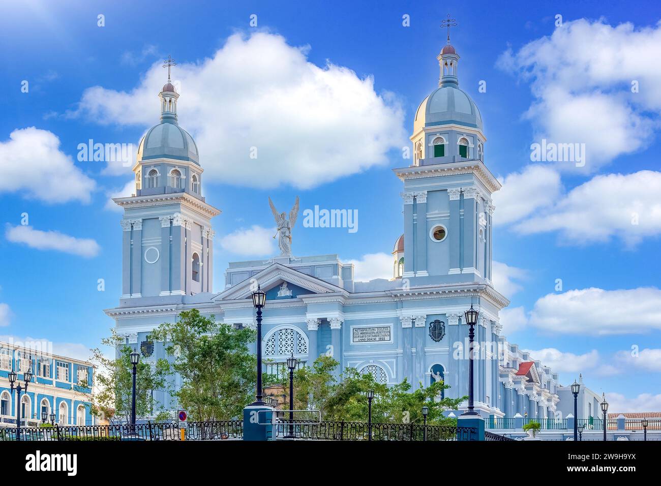 Exterior architecture of Our Lady of Assumption Cathedral, Santiago de ...
