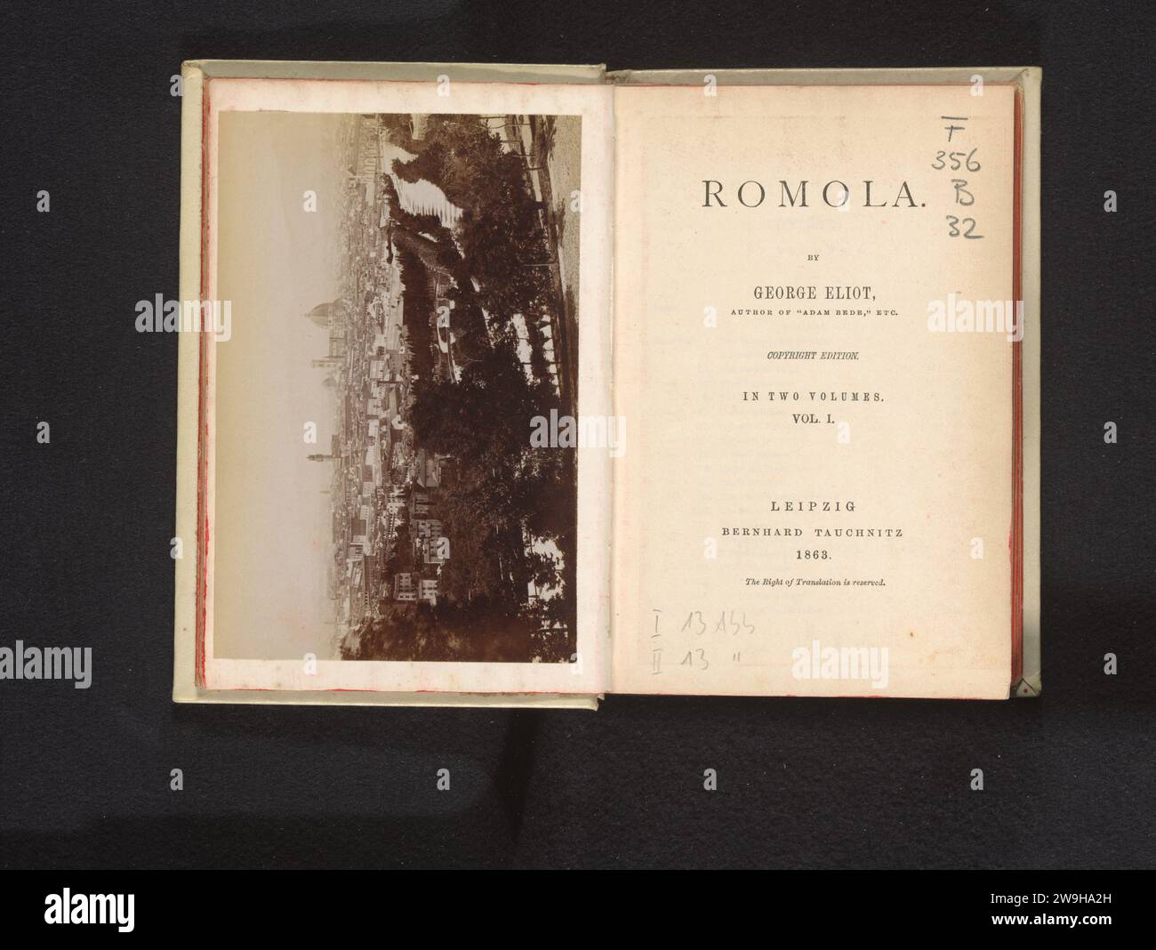 Romola, George Eliot, 1863 book Leipzig paper. vellum (parchment ...