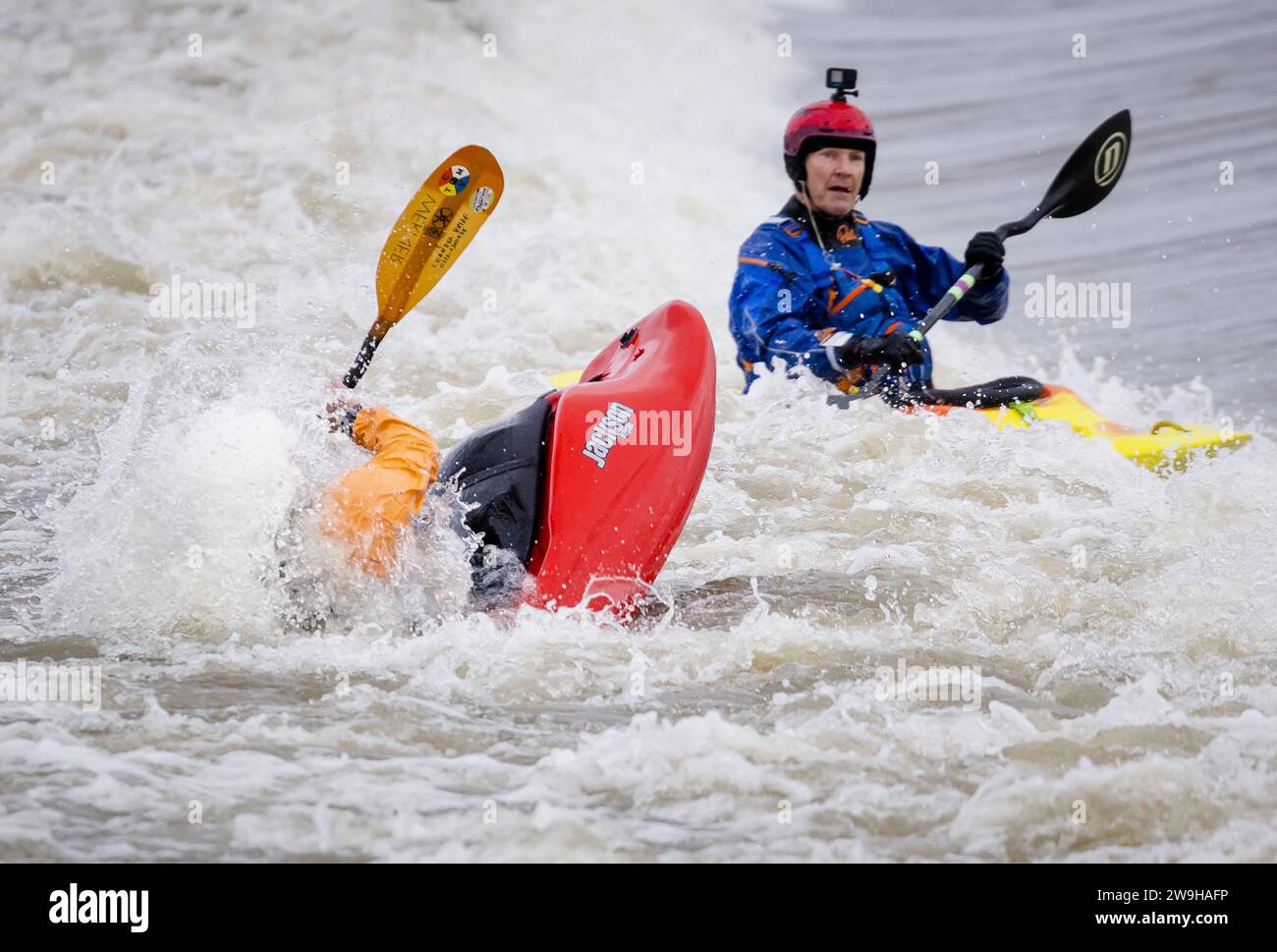 NIJMEGEN - A participant in the Open Dutch Freestyle Canoeing ...