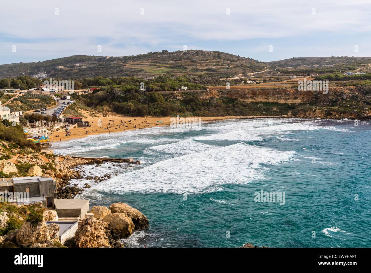 Golden Bay Ir-Ramla tal-Mixquqa near Manikata, Malta Stock Photo - Alamy