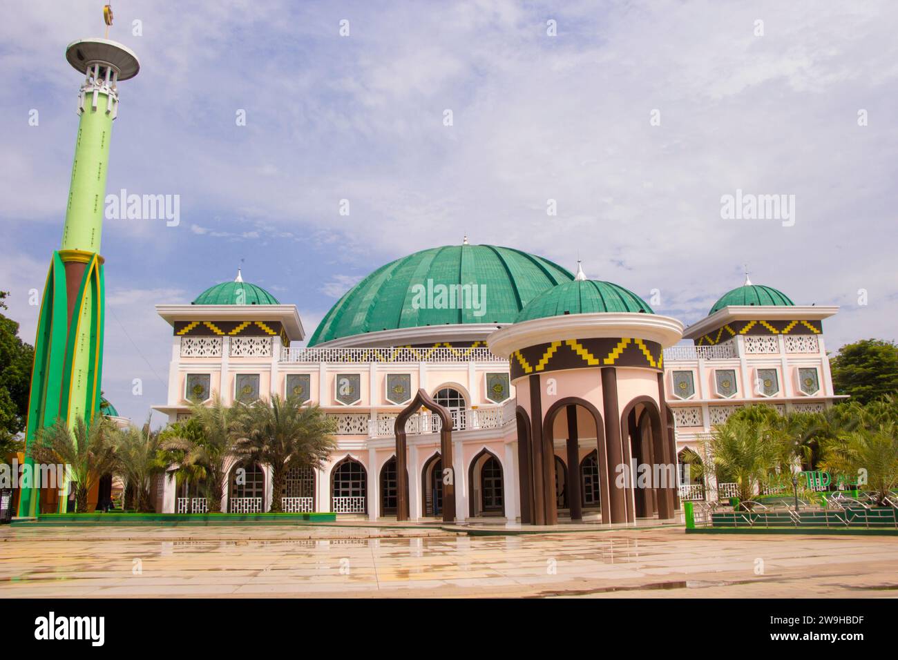 A view of the landmark Great Taqwa Mosque in Metro, Lampung, Indonesia ...