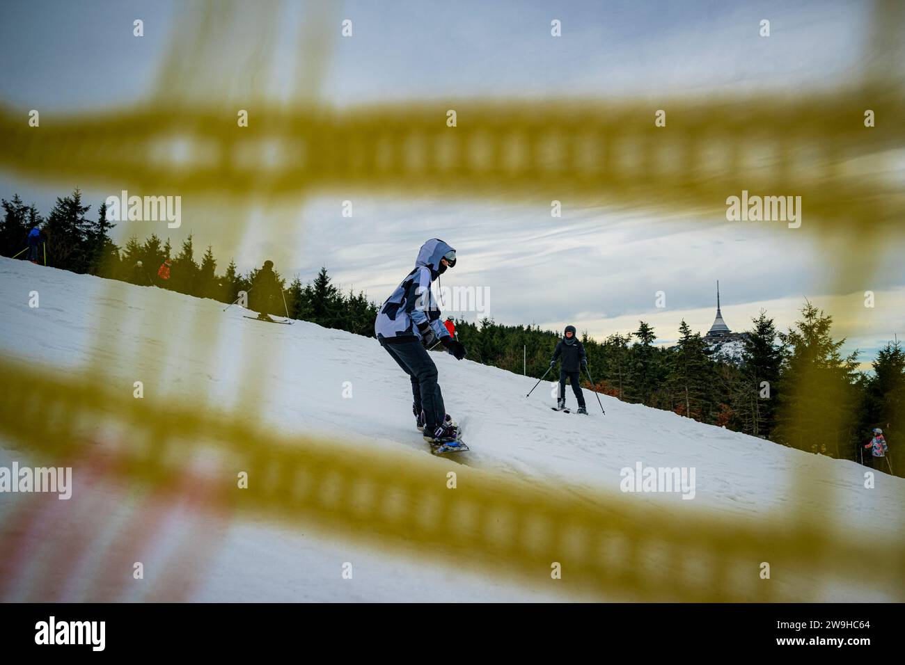 Liberec, Czech Republic. 28th Dec, 2023. Skiers in Ski Resort Jested ...