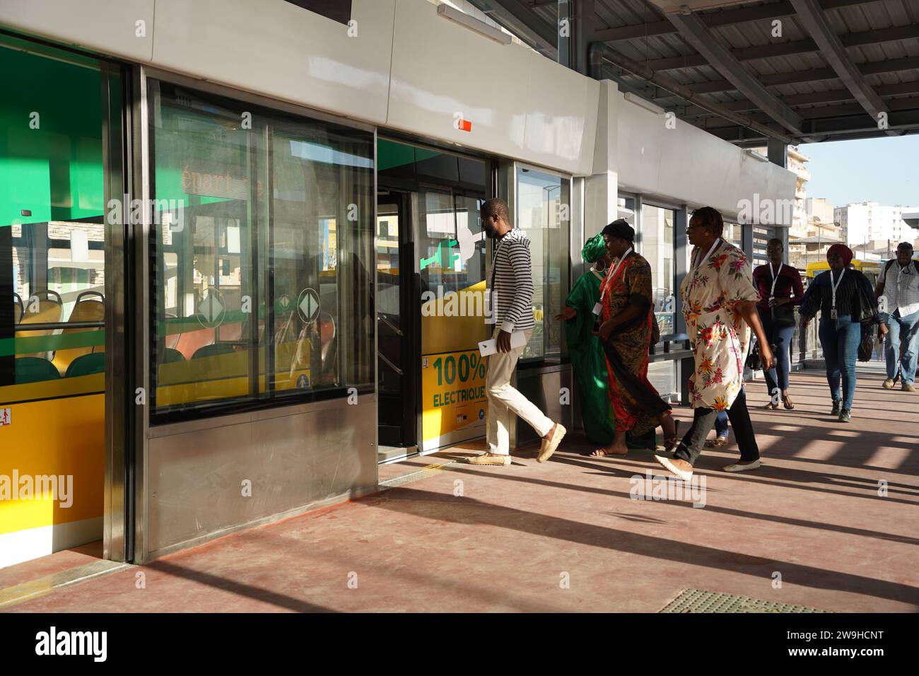 Dakar. 27th Dec, 2023. This photo taken on Dec. 27, 2023 shows a bus at ...