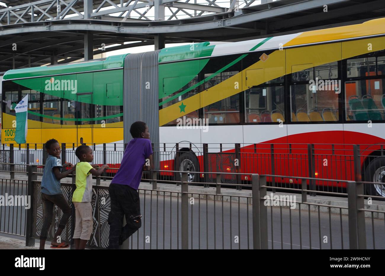 Dakar. 27th Dec, 2023. This photo taken on Dec. 27, 2023 shows a bus at ...
