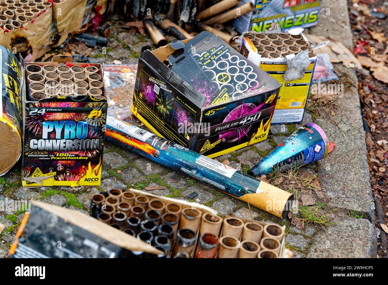 Berlin, Germany - January 1, 2023: Remains of a New Year's Eve ...