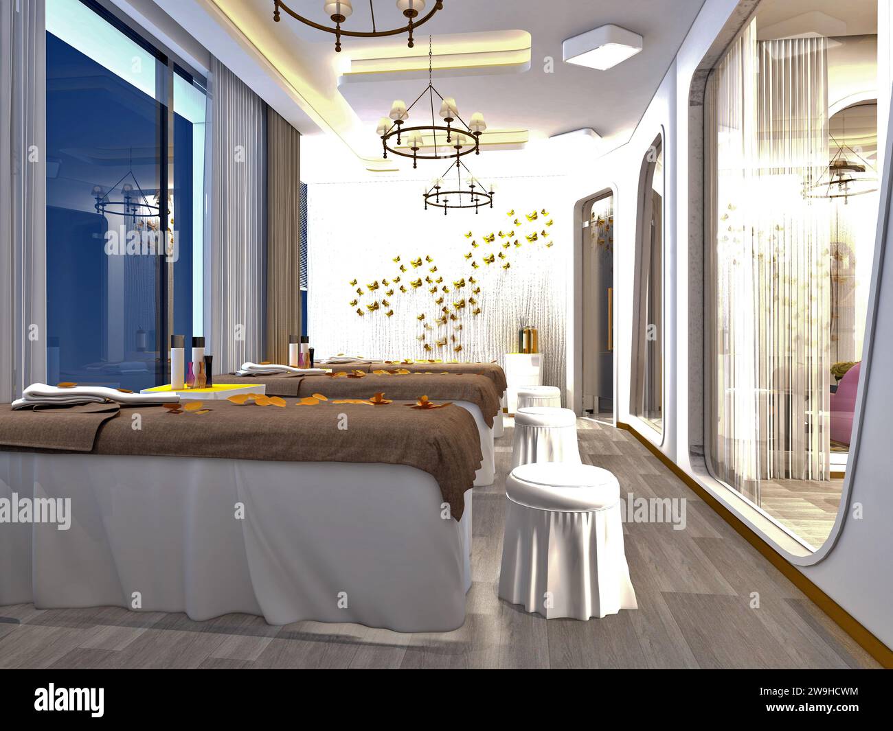 3d render massage spa wellness center Stock Photo - Alamy