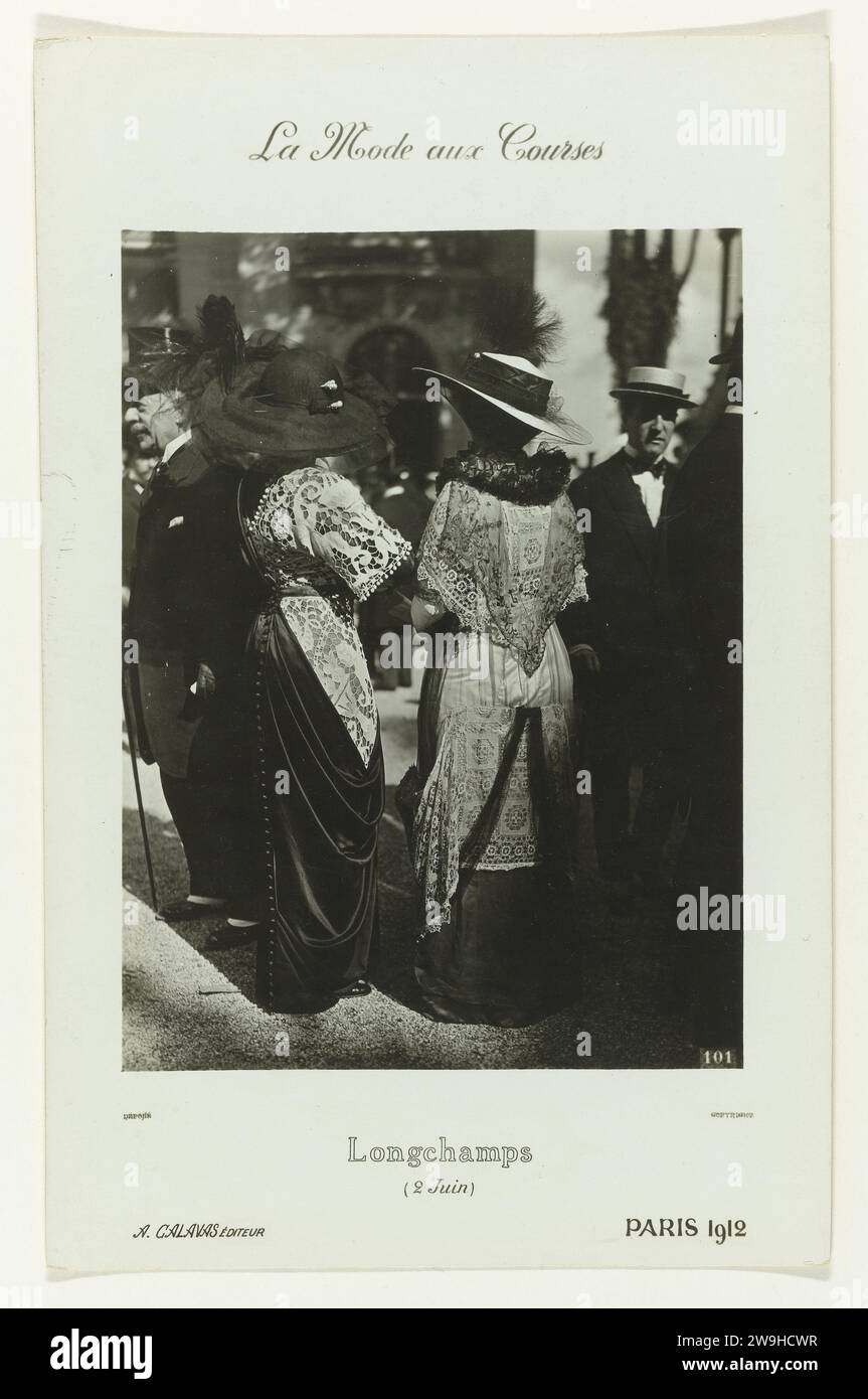 Two ladies at the Hippodrome de Longchamp during horse races in the ...