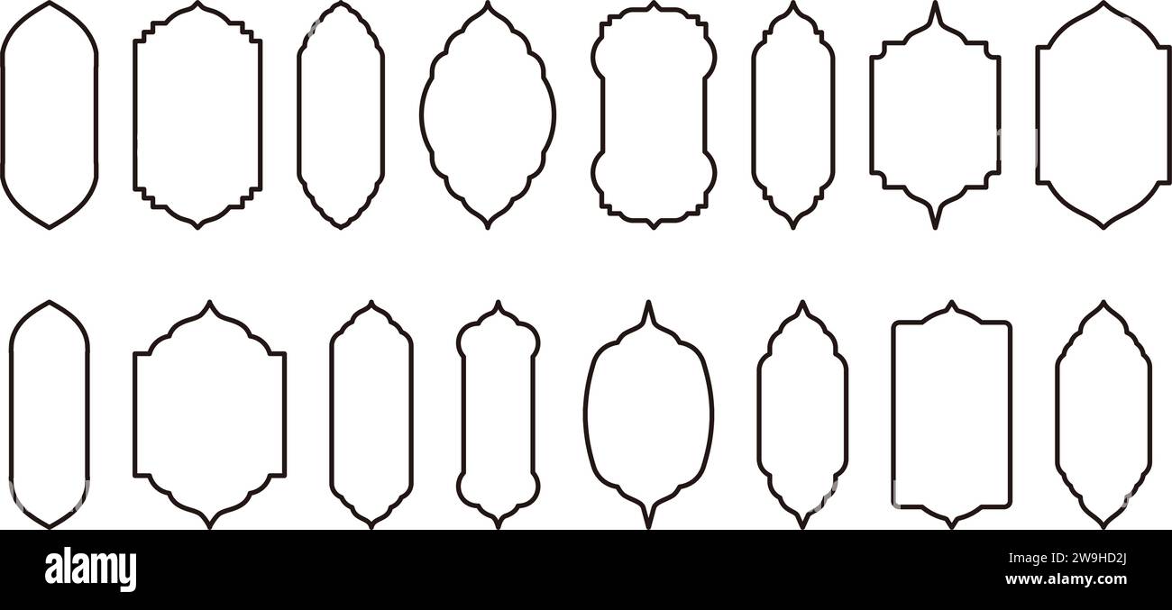 Enchanting Outline Collection of Oriental Style Islamic Ramadan Kareem ...