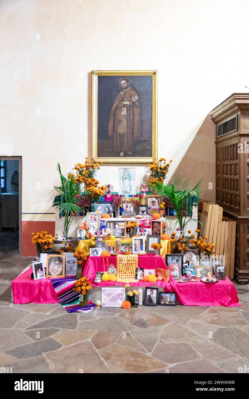 San Antonio, USA - October 31, 2023: altar at dia de los muertos at ...